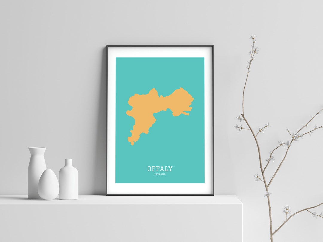 Offaly Map Print // Map of Offaly Print // Offaly Art Print // Offaly ...