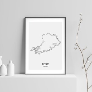 Map Line Art | County Cork Map | Ireland Map Print | Minimal Map Print ...