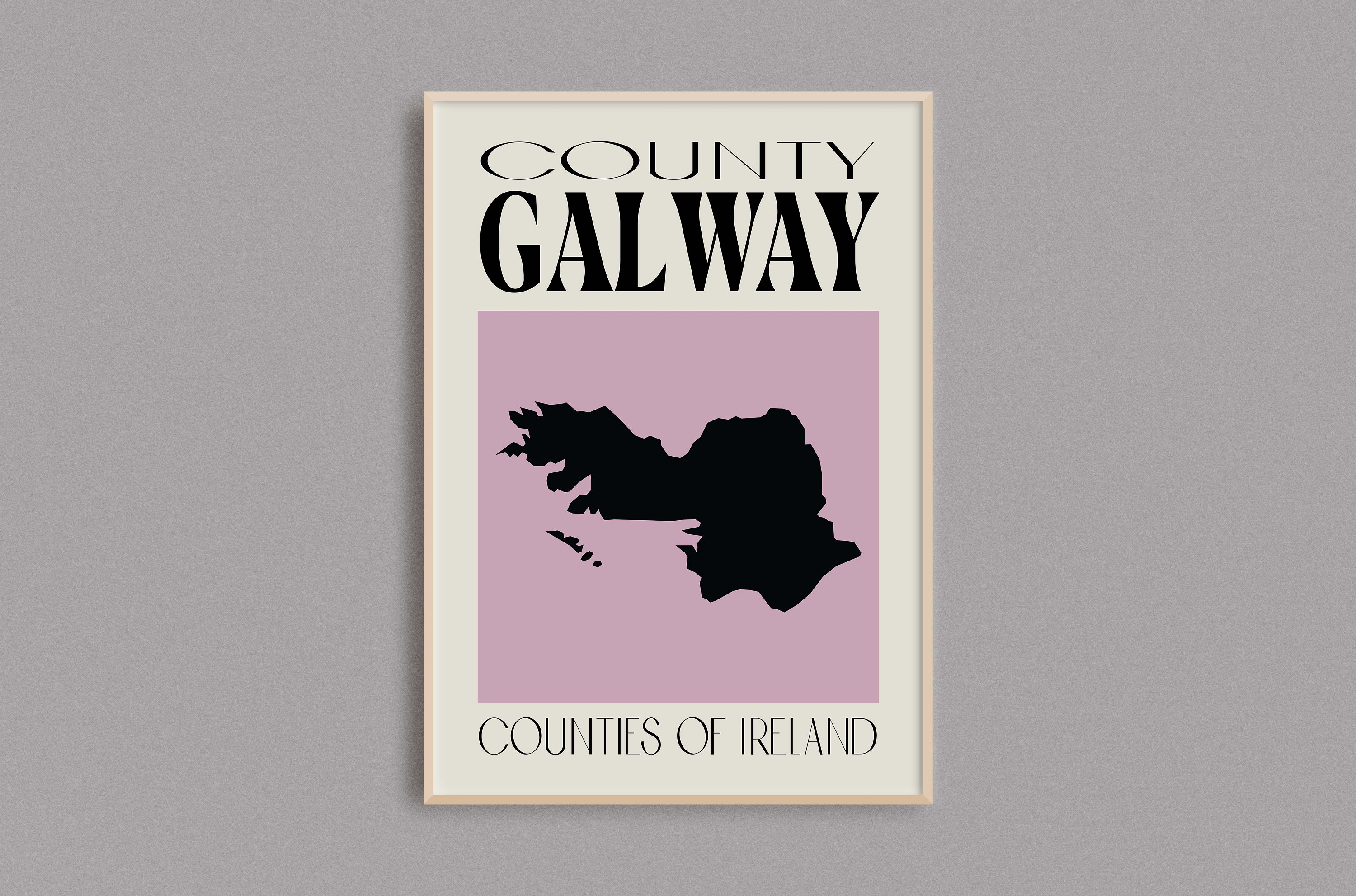 County Galway Map Ireland Map Print Counties of Ireland - Etsy