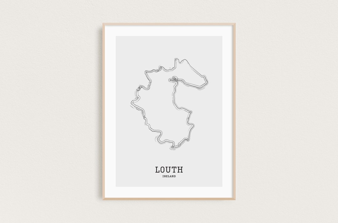 Map Line Art County Louth Map Ireland Map Print Minimal Map Print ...