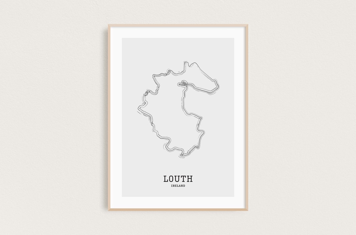 Map Line Art County Louth Map Ireland Map Print Minimal - Etsy