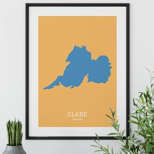 Clare Map Print // Map of Clare Print // Clare Art Print // - Etsy