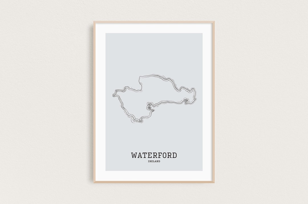 Map Line Art | County Waterford Map | Ireland Map Print | Minimal Map ...