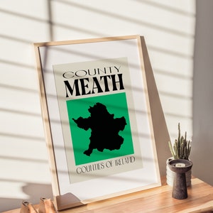 County Meath Map | Ireland Map Print | Counties of Ireland | Ireland ...