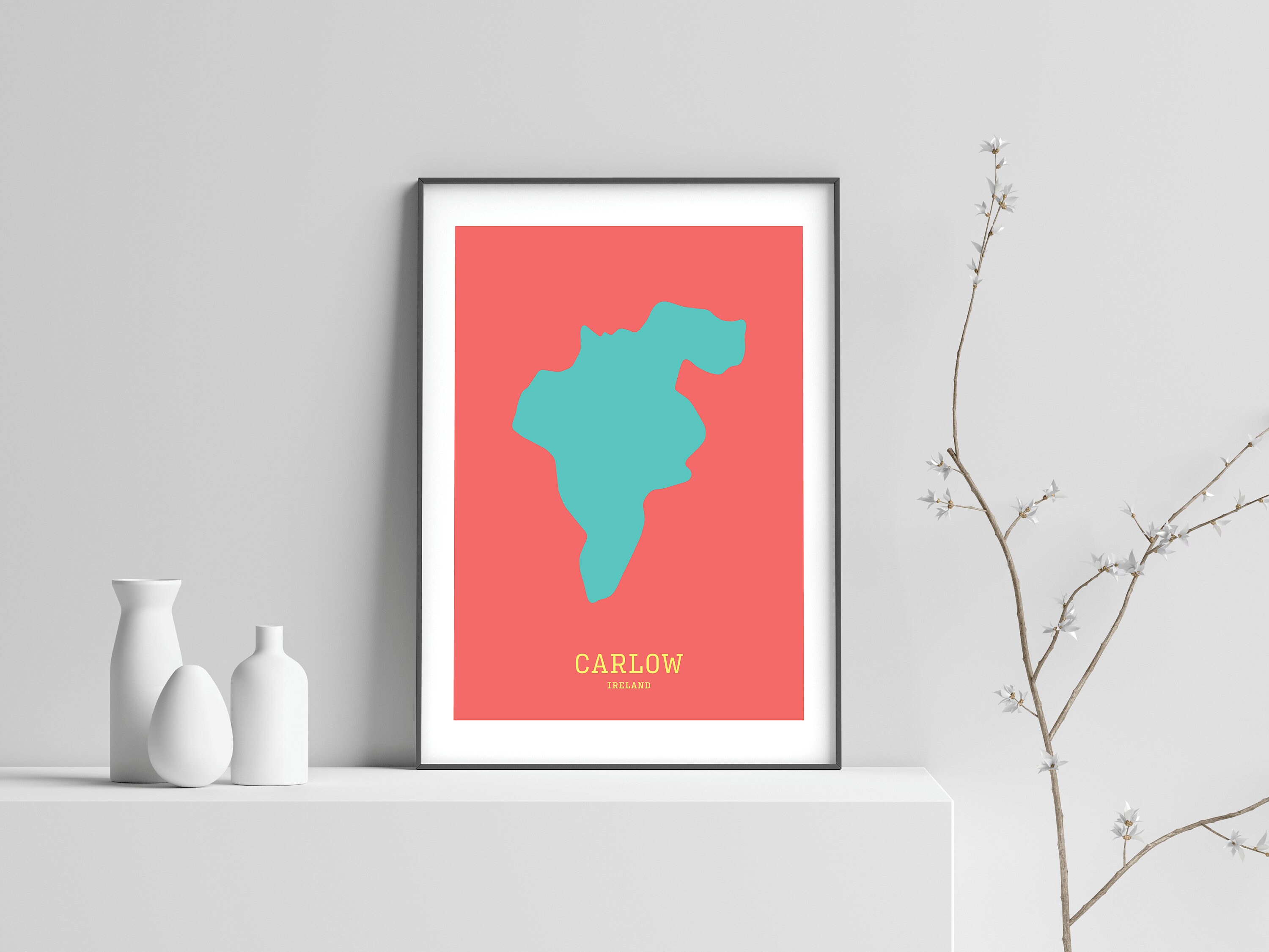 Carlow Map Print // Map of Carlow Print // Carlow Art Print // Carlow ...