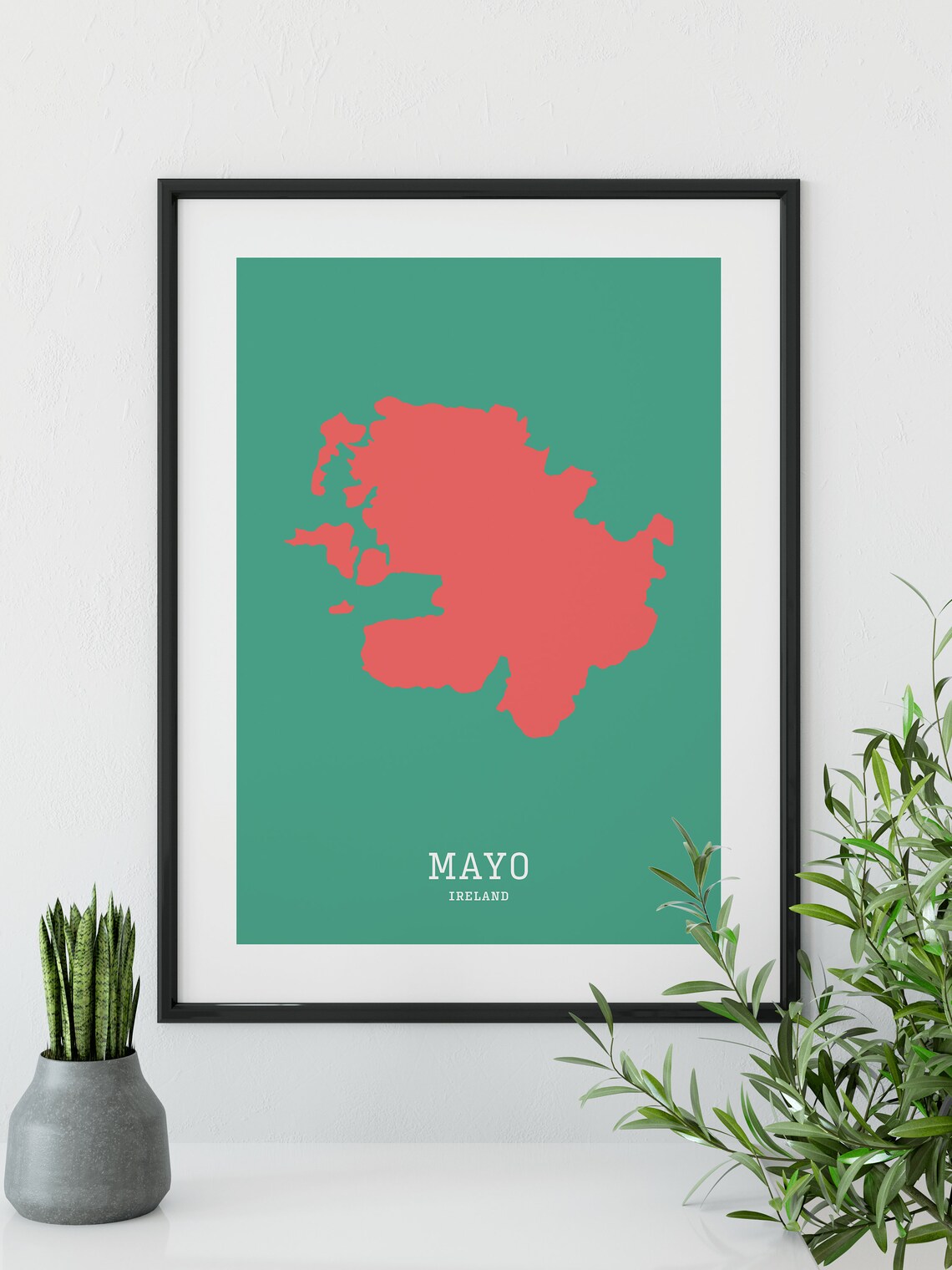 Mayo Map Print // Map of Mayo Print // Mayo Art Print // Mayo Map ...