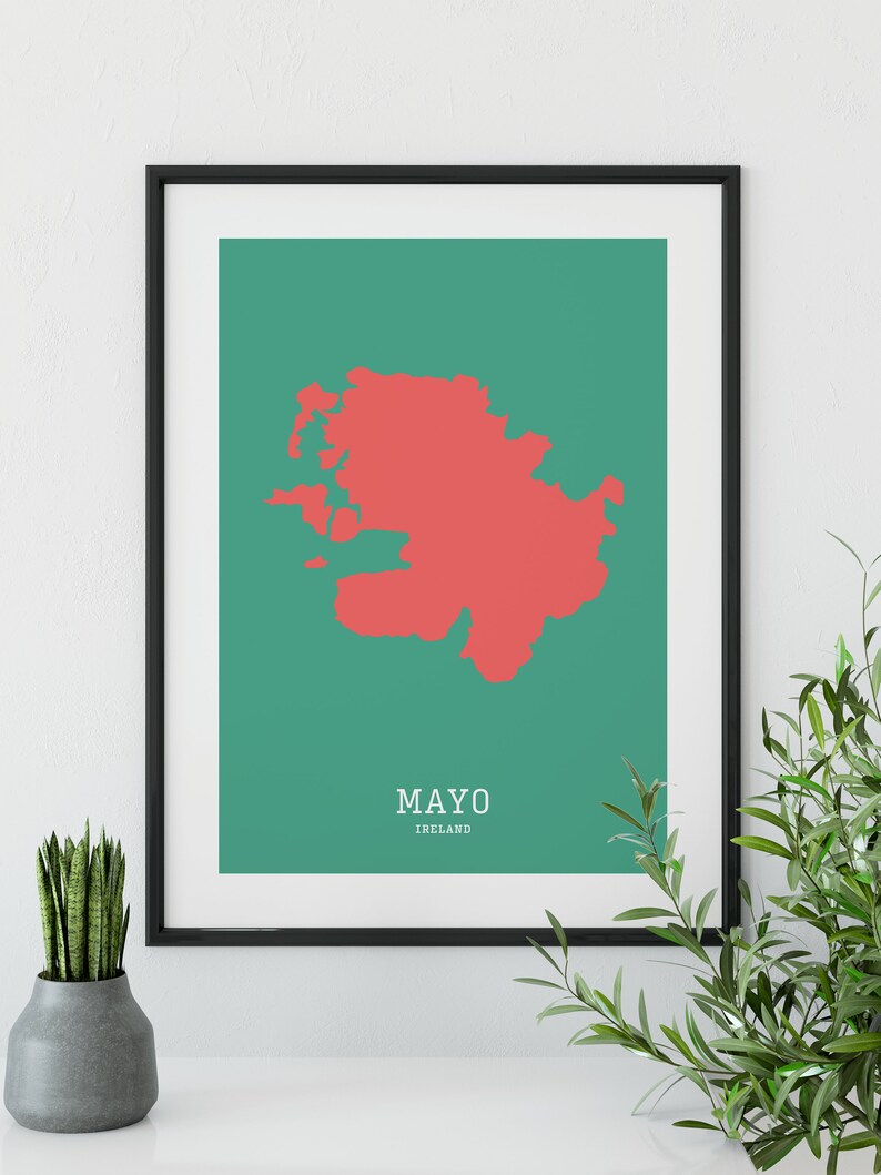 Mayo Map Print // Map of Mayo Print // Mayo Art Print // Mayo Map ...