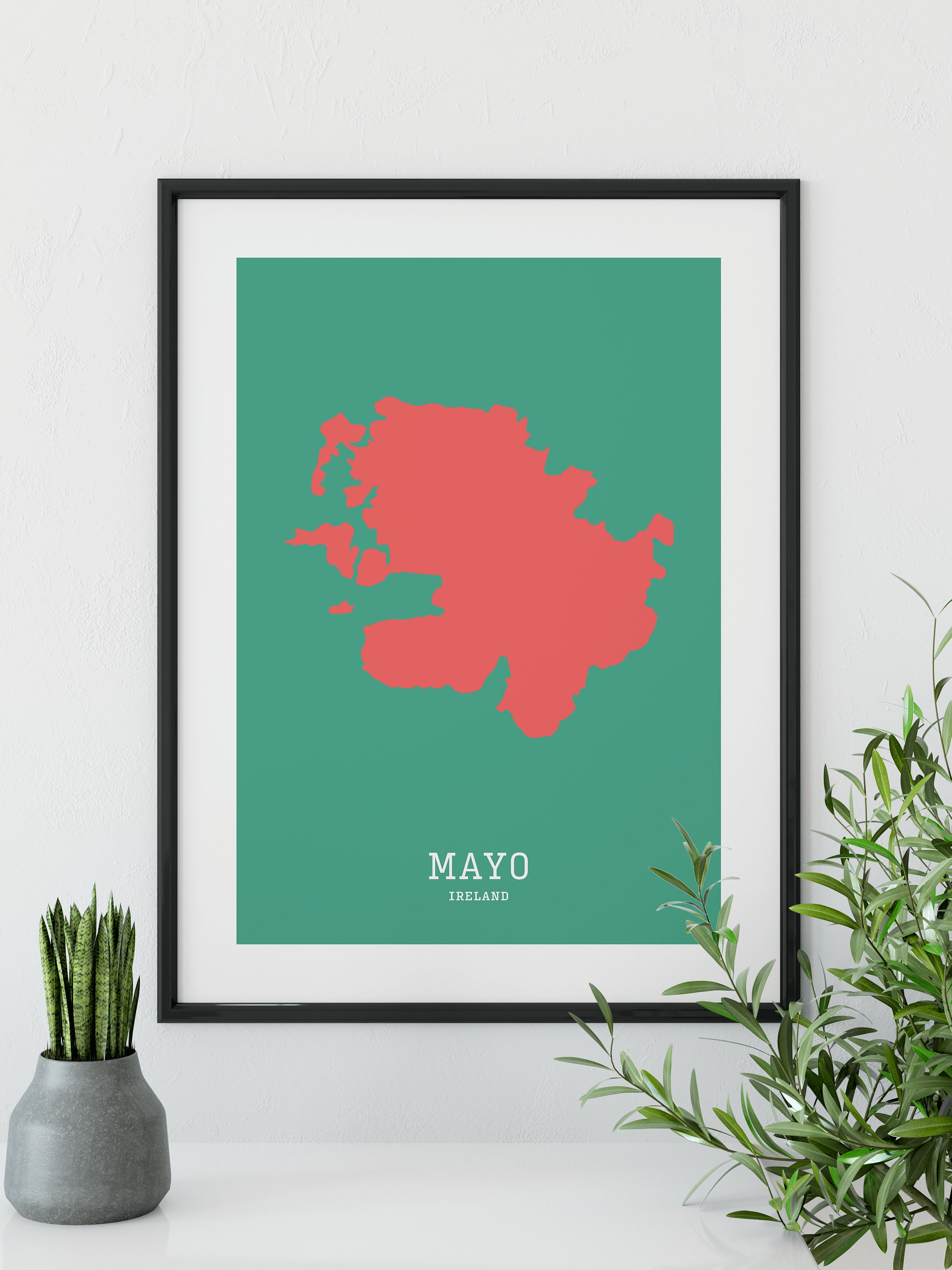 Mayo Map Print // Map of Mayo Print // Mayo Art Print // Mayo Map ...