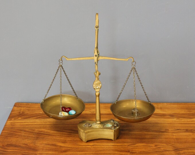 Vintage Brass Scale of Justice, French Law Office Decor, Antique Brass ...