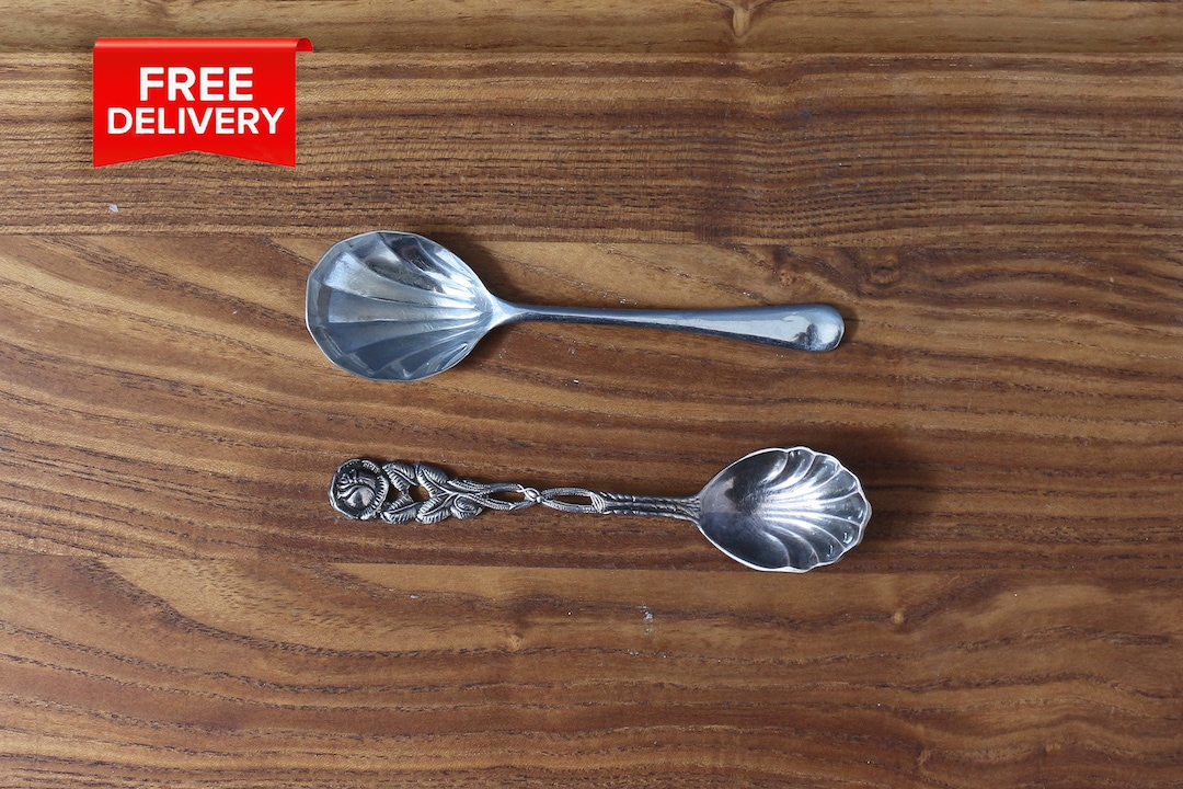 Antique Different Small Coffee Spoons, Elegant Teaspoons, Chrome ...