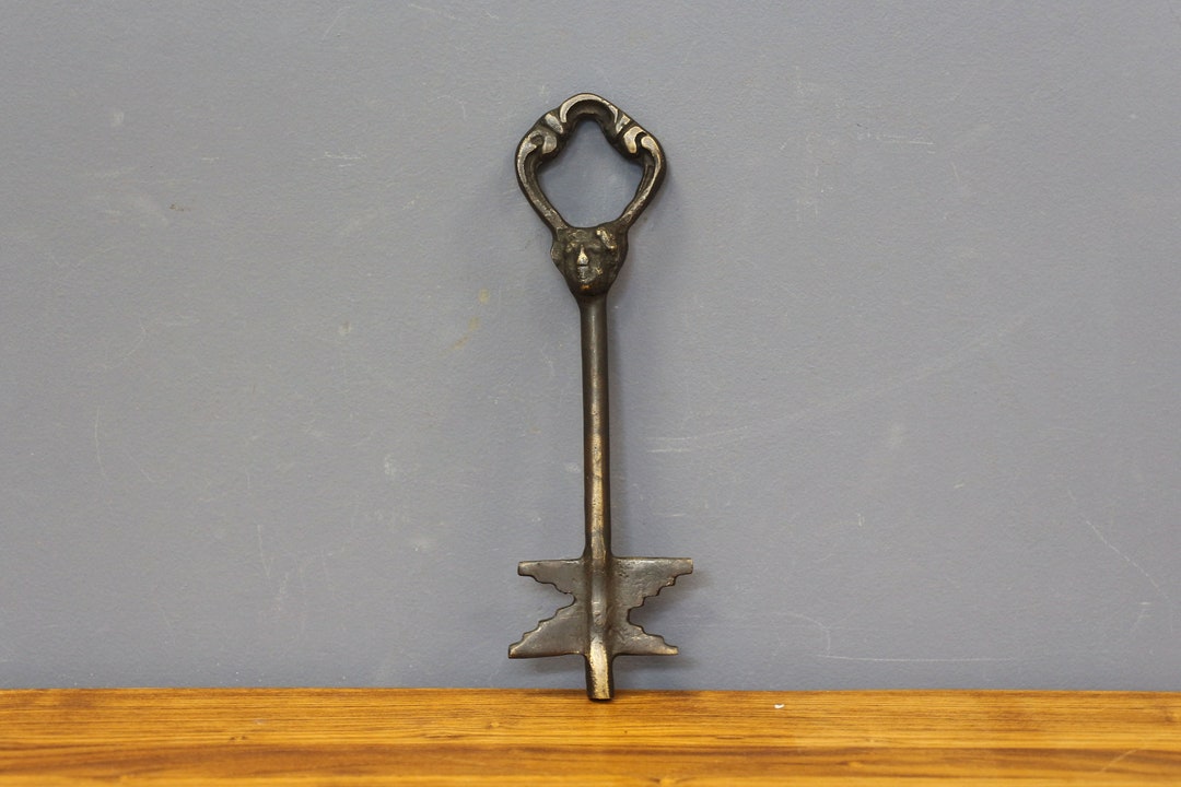 Vintage 100 Years Bronze Forged Key. A Large Ancient Key. Ottoman ...