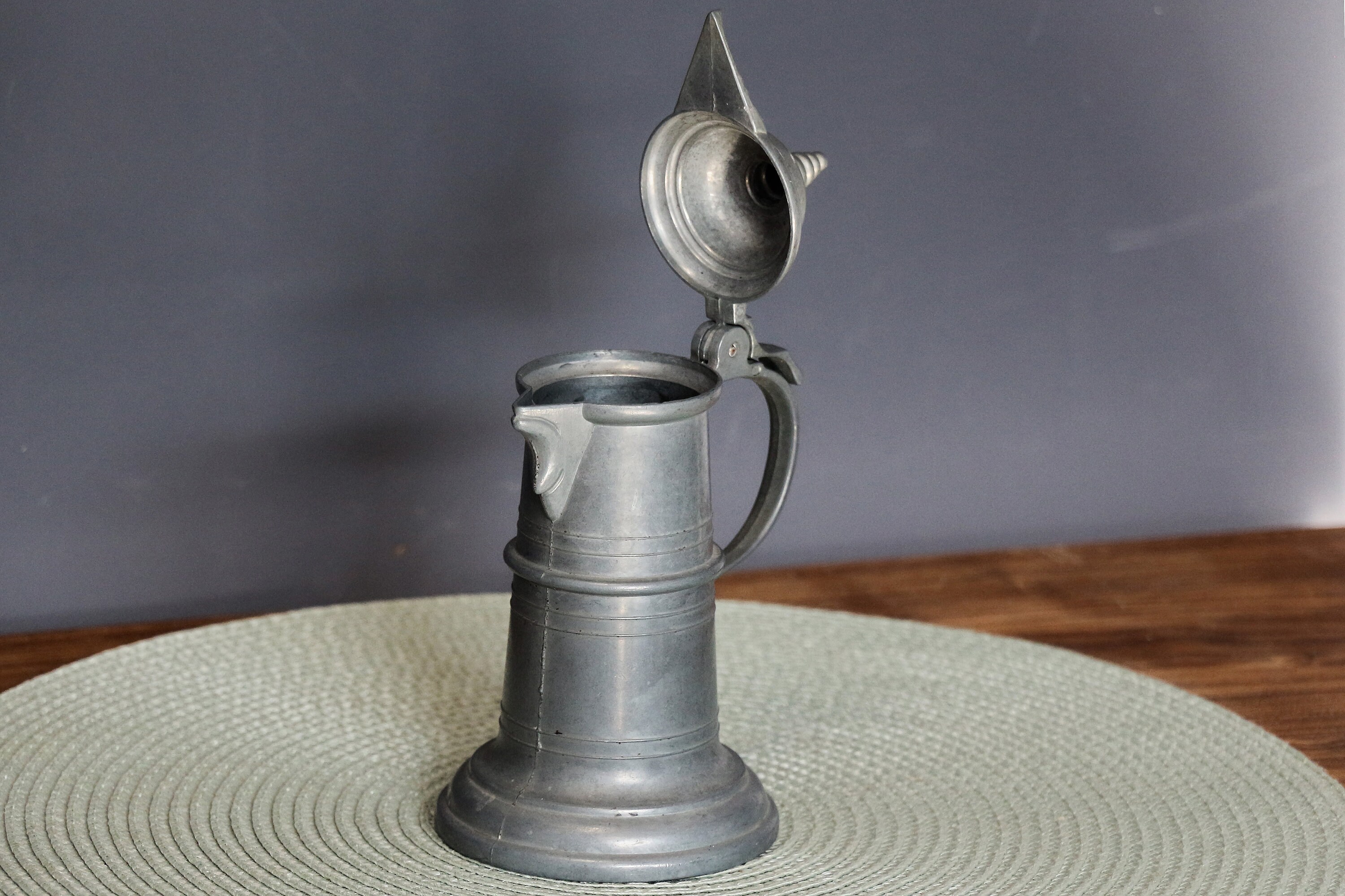 Vintage Pewter Pitcher. Set of Three Tin Jugs. Beer Tankards. - Etsy