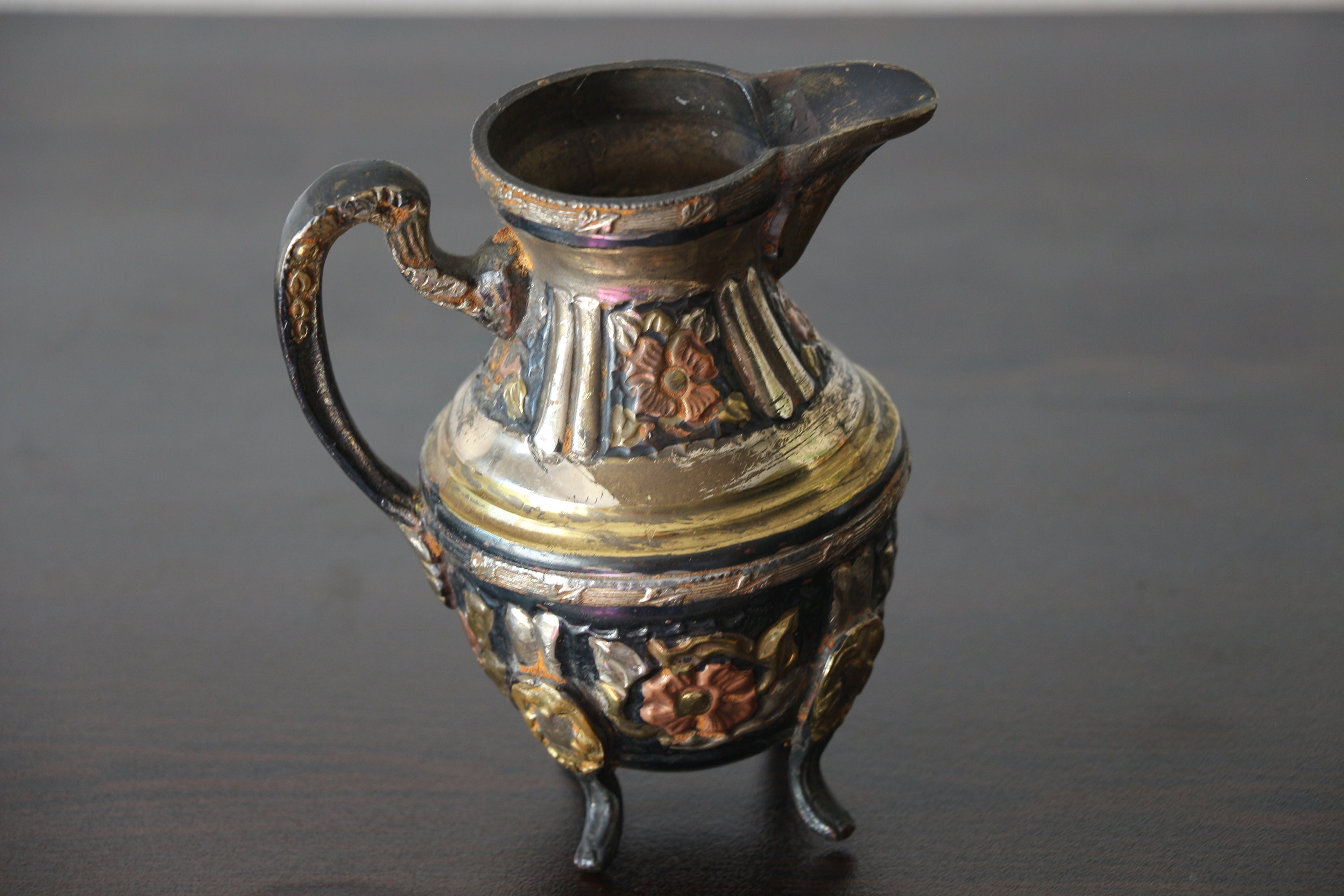 Antique Bronze Cream Jug Silver Milk Pot Mercury Gilded - Etsy