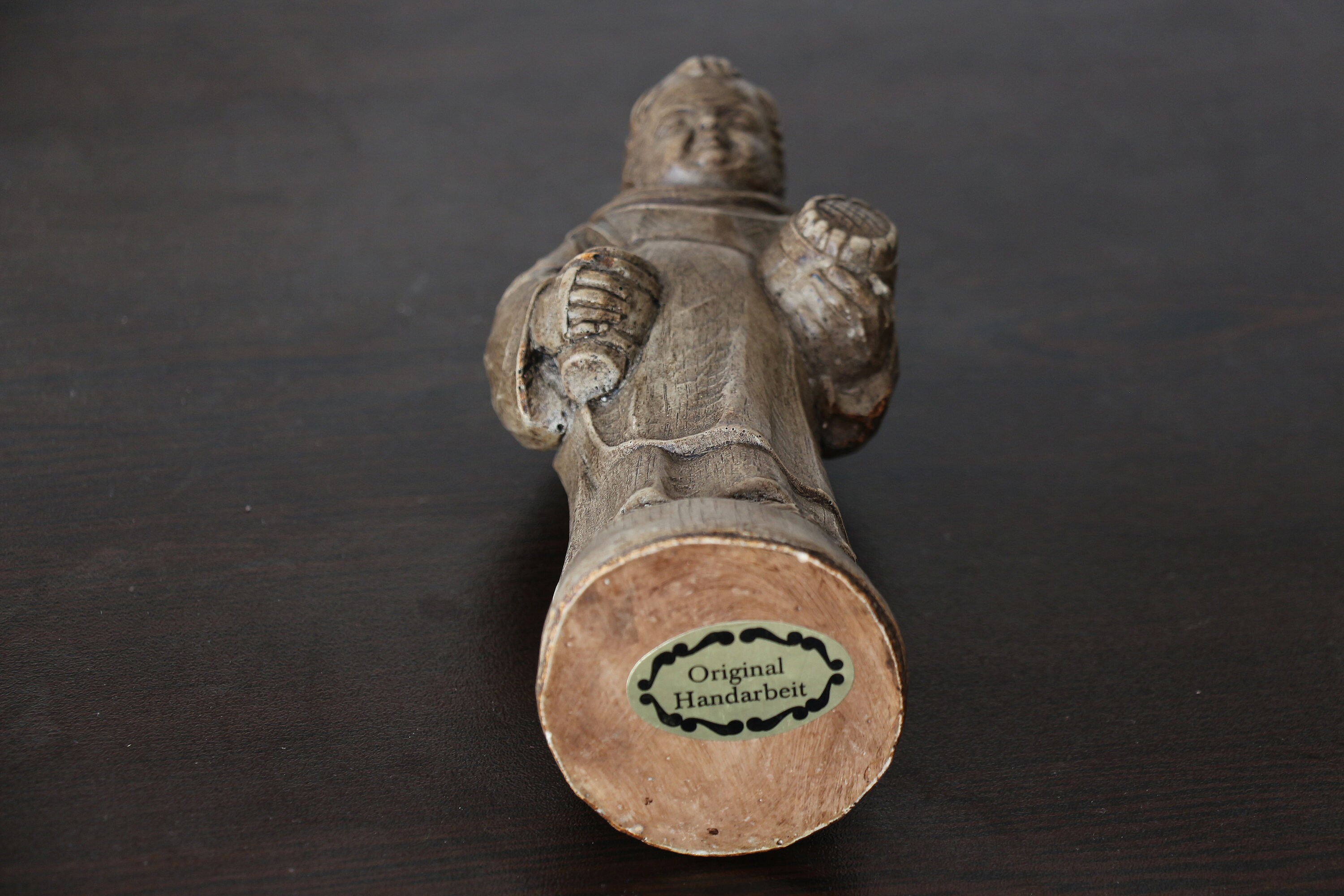 Vintage Wood German monk statue drinking wine A wood carved | Etsy