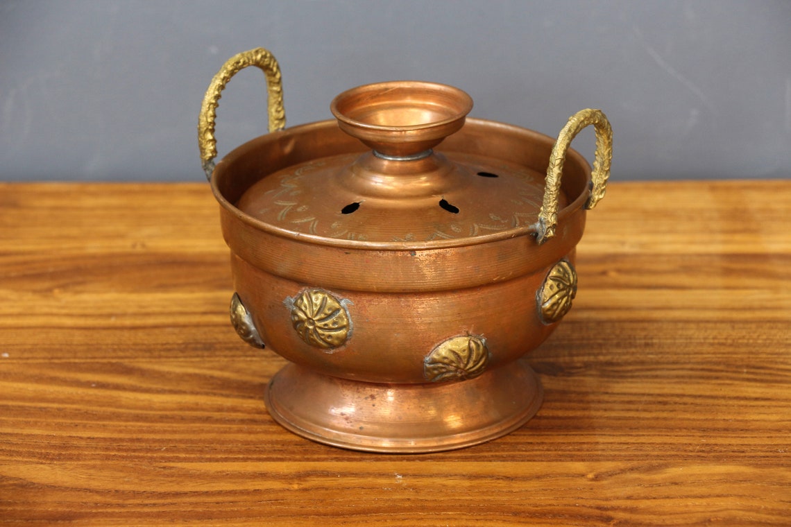 Antique Copper Candy Bowl With Lid French Copper Sugar Bowl | Etsy