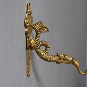 Brass Ornate Wall Hook, Bronze Snake Wall Hanger, Brass Dragon Coat ...