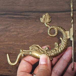 Brass Ornate Wall Hook, Bronze Snake Wall Hanger, Brass Dragon Coat ...
