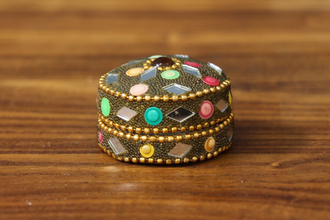 Colourful Small Jewellery Box, Small Metal Round Ring Box, Metal Snuff ...