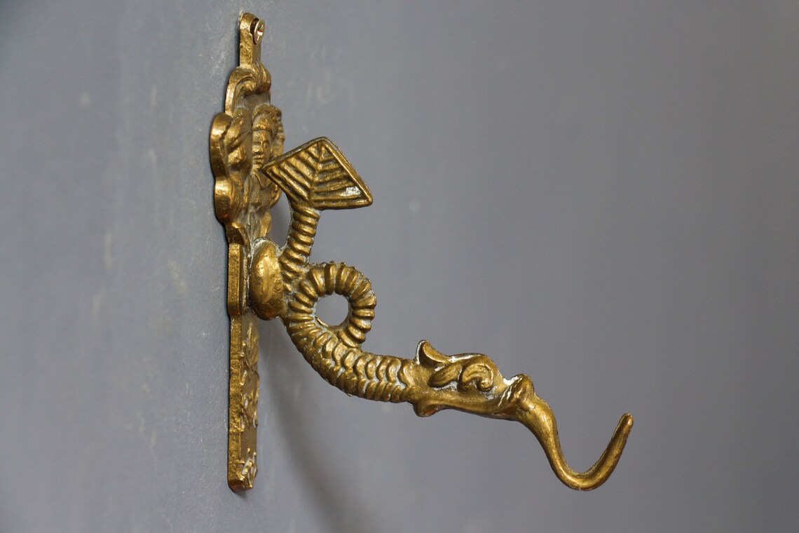 Brass Ornate Wall Hook Bronze Snake Wall Hanger Brass Dragon - Etsy