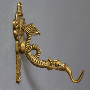 Brass Ornate Wall Hook, Bronze Snake Wall Hanger, Brass Dragon Coat ...