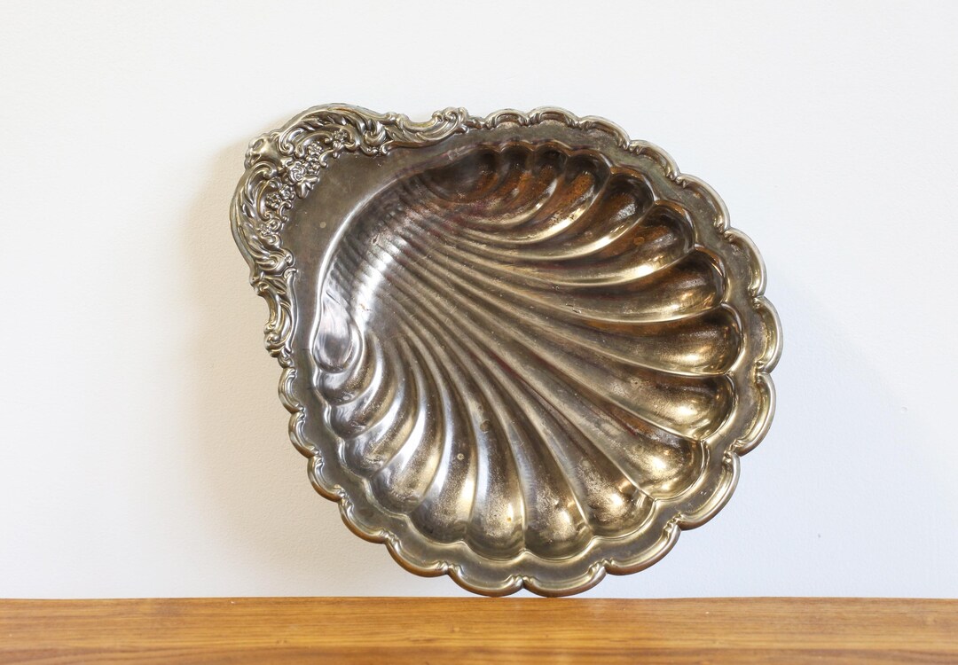 Silver-plated Seashell Plate, Fruit Bowl, Art Deco Style Silver-plated ...