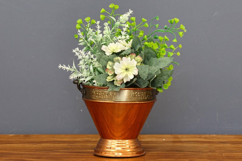 Antique Copper Milk Bucket Ornate Copper Planter Swiss Alps Rose Copper ...