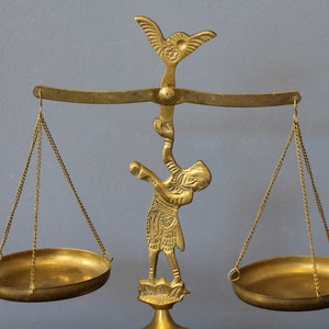 Brass Scale of Justice Woman Figurine, Elegant Home Decor, Brass ...