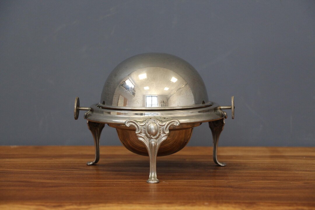 Vintage Silver-plated Butter Dish With Lid, Spinning Caviar Bowl, Art ...