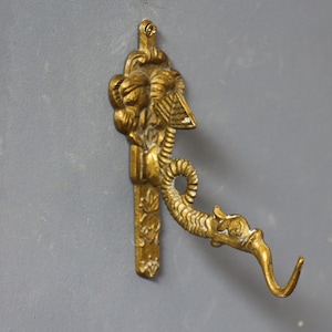 Brass Ornate Wall Hook, Bronze Snake Wall Hanger, Brass Dragon Coat ...