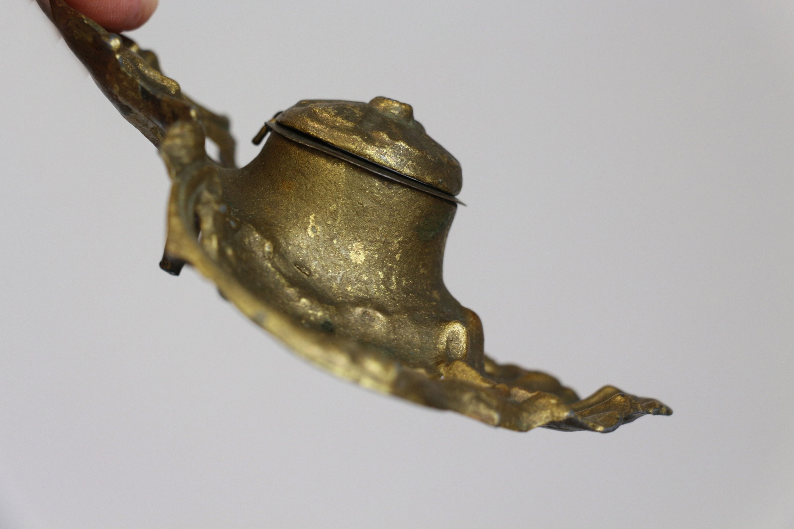 Antique Brass Inkwell With Woman Face Ornate Small Bronze - Etsy