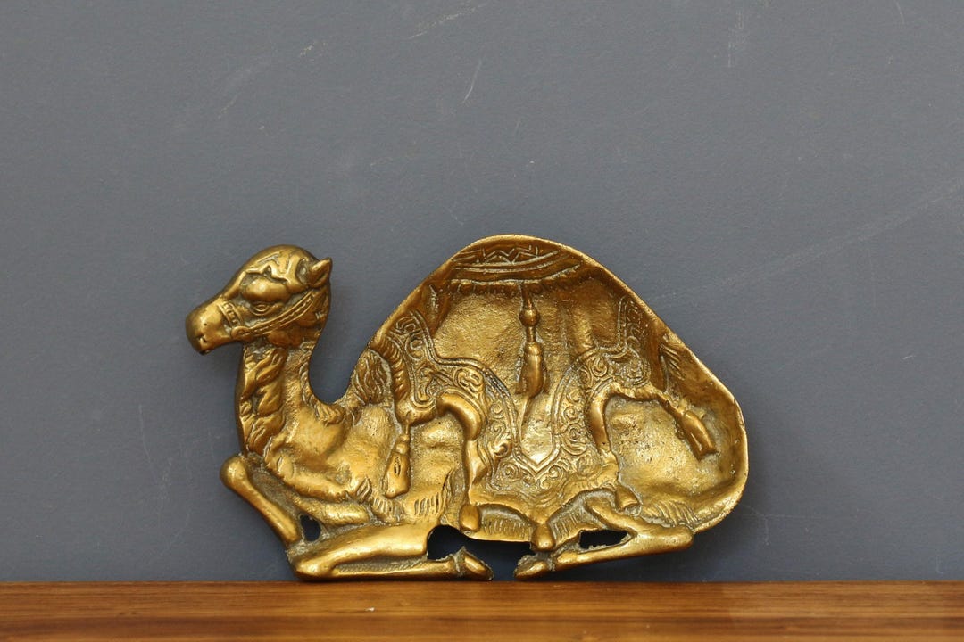 Antique Brass Camel Ashtray, Brass Trinket Dish Camel, Elegant Brass ...