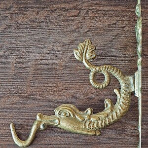 Brass Ornate Wall Hook, Bronze Snake Wall Hanger, Brass Dragon Coat ...