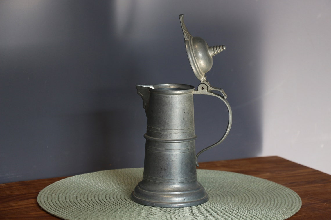 Vintage Pewter Pitcher. Set of Three Tin Jugs. Beer Tankards. - Etsy