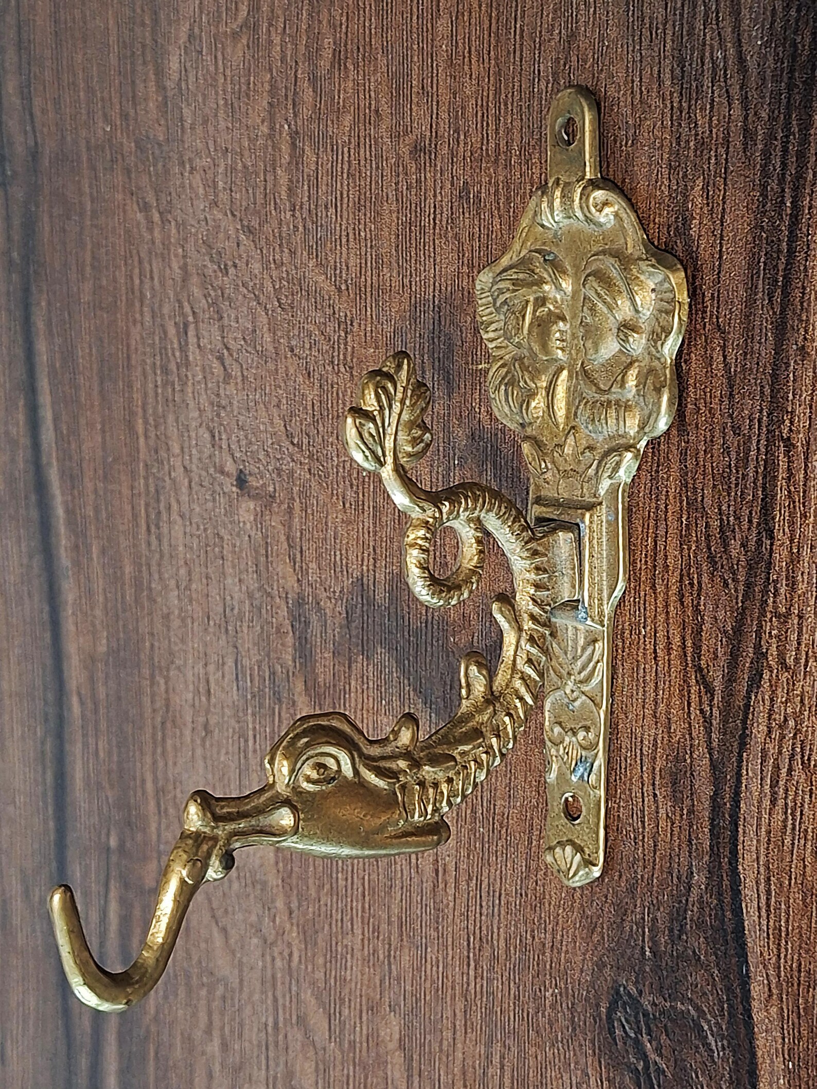 Brass Ornate Wall Hook, Bronze Snake Wall Hanger, Brass Dragon Coat ...