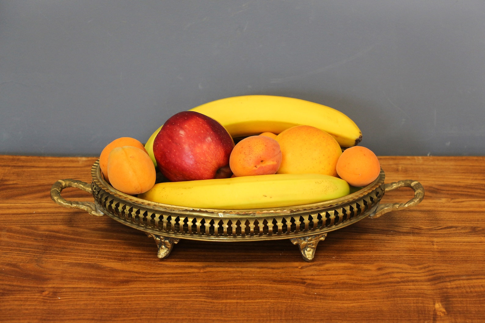Brass Engraved Arabic Tray With Handles Islamic Etched Footed - Etsy