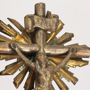 INRI Copper Standing Crucifix, French Religious Jesus Cross, Ancient ...