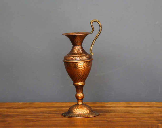 Antique Hammered Copper Amphora, Cute Medium Size Copper Vase, Unique ...