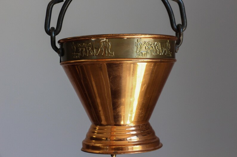 Antique Copper Milk Bucket Ornate Copper Planter Swiss Alps Rose Copper ...