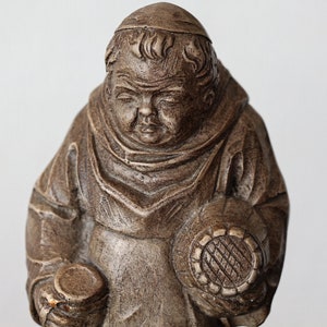 Vintage Wood German monk statue drinking wine A wood carved | Etsy