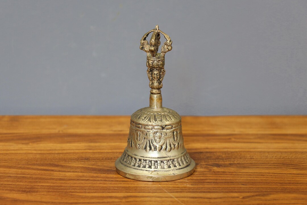 Antique Bronze Tibetan Bell, Meditation Tibetan Buddha Bell, Ancient ...