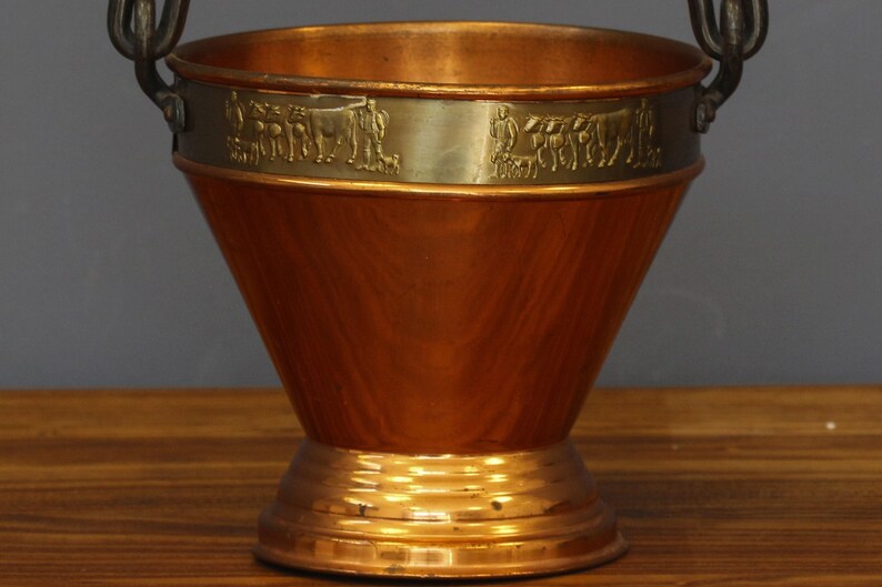 Antique Copper Milk Bucket Ornate Copper Planter Swiss Alps Rose Copper ...