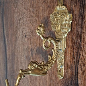 Brass Ornate Wall Hook, Bronze Snake Wall Hanger, Brass Dragon Coat ...