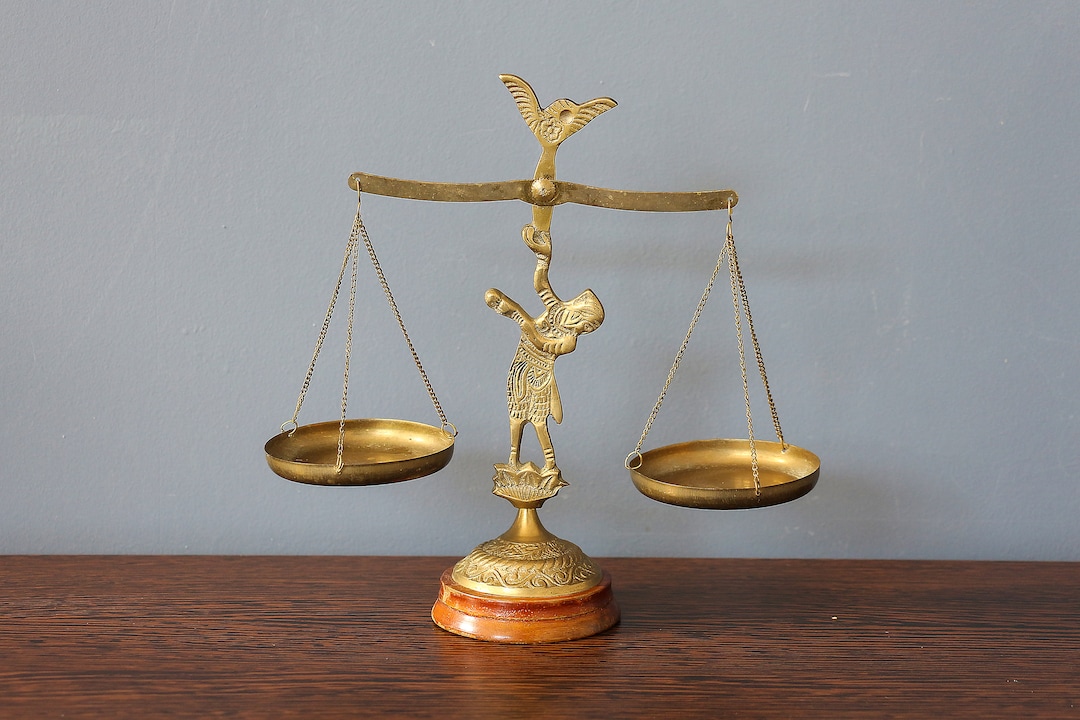 Brass Scale of Justice Woman Figurine, Elegant Home Decor, Brass ...
