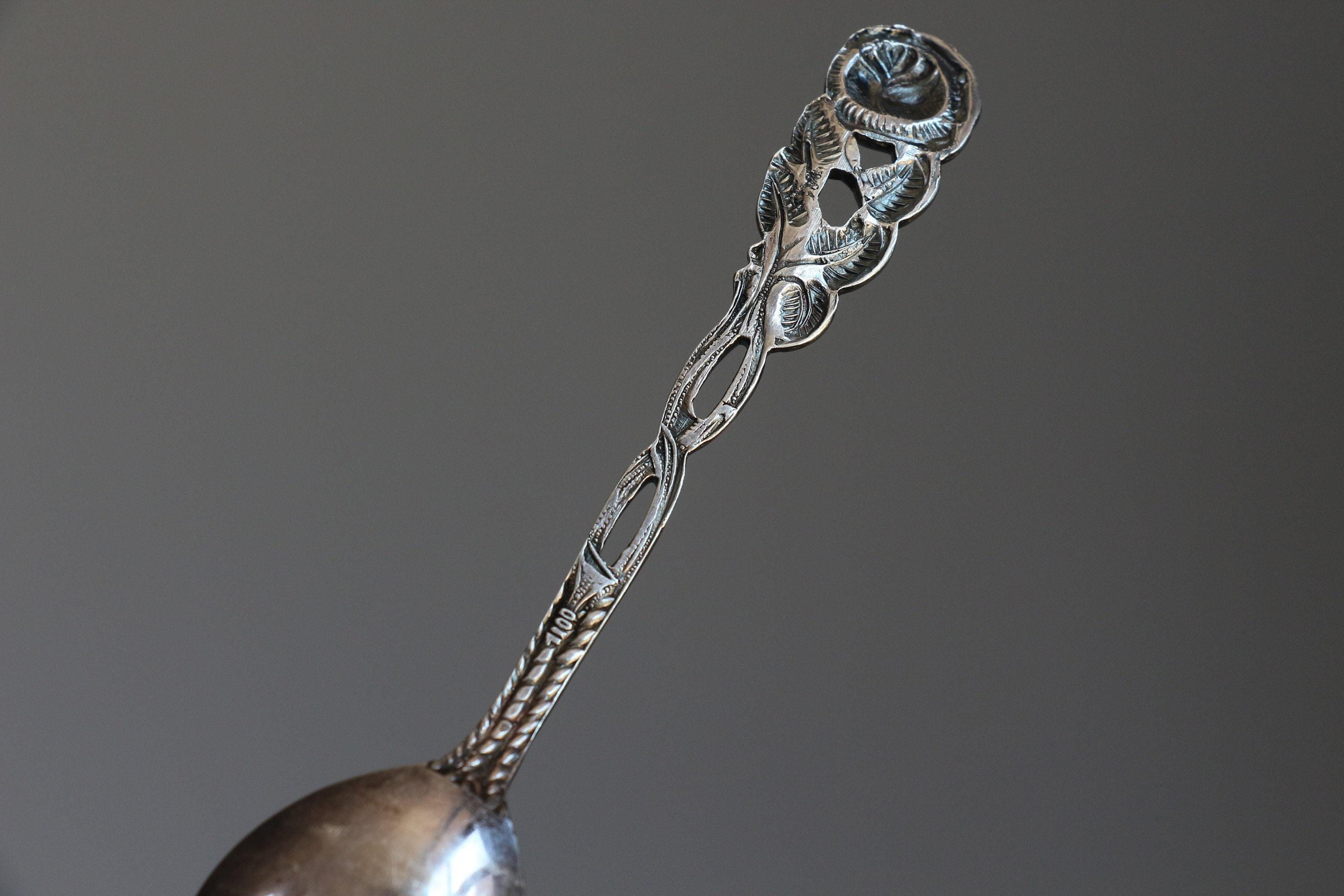 Antique Different Small Coffee Spoons, Elegant Teaspoons, Chrome ...