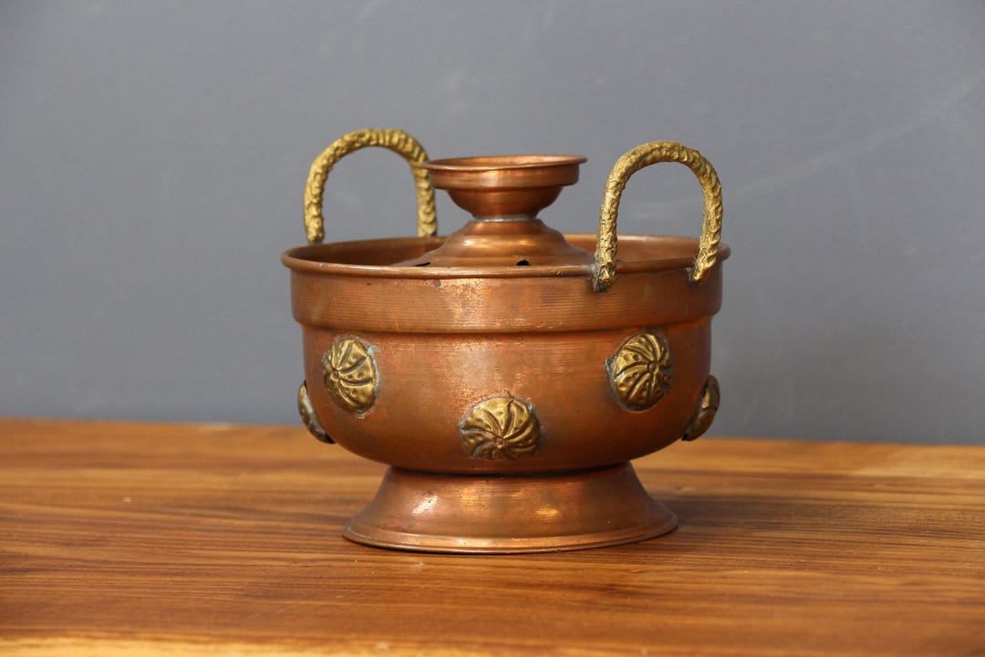 Antique Copper Candy Bowl With Lid, French Copper Sugar Bowl ...