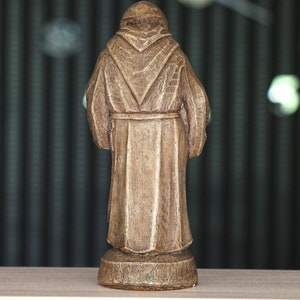 Vintage Wood German monk statue drinking wine A wood carved | Etsy