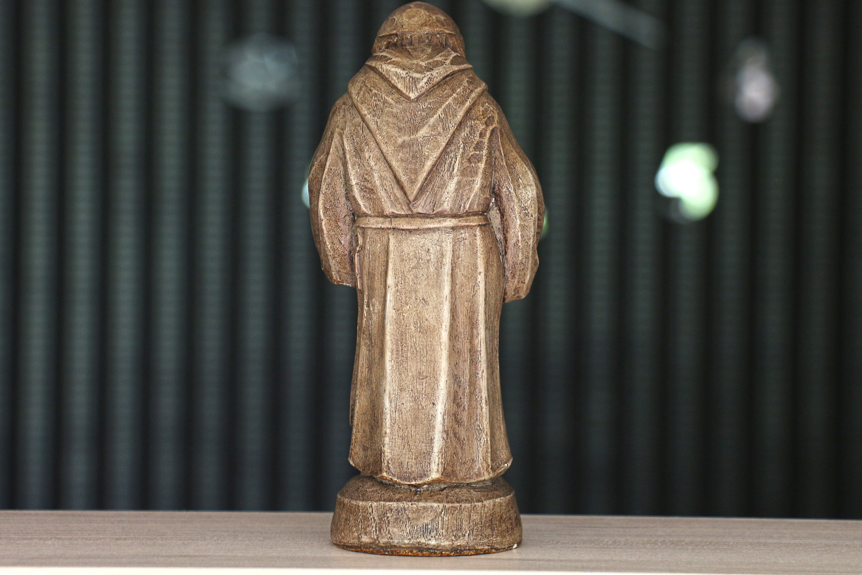 Vintage Wood German monk statue drinking wine A wood carved | Etsy