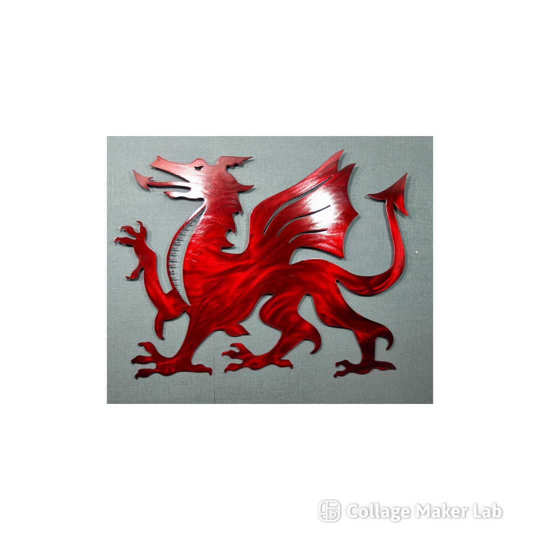 Welsh Dragon Metal Wall Art Wales Flag Garden Art Red Welsh Dragon ...
