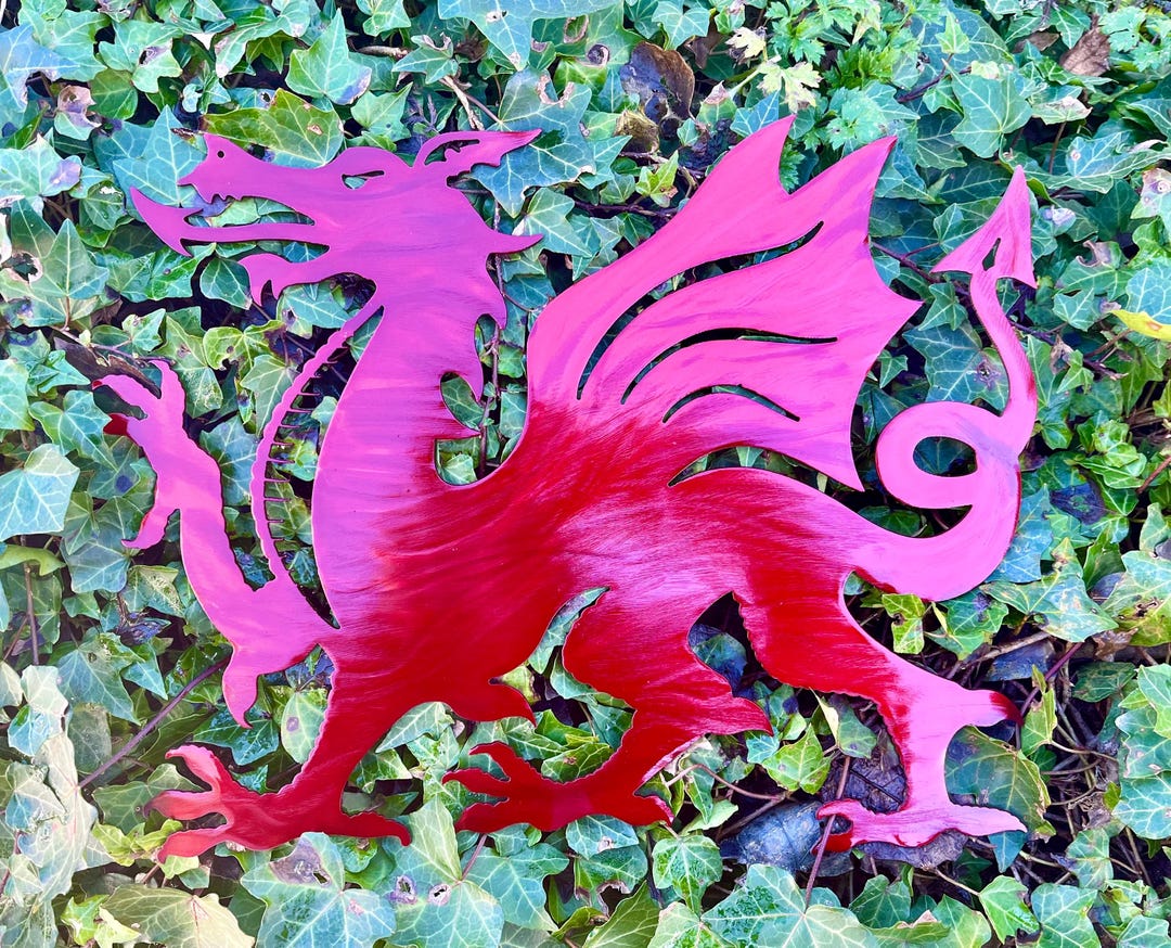 Welsh Dragon (NEW DESIGN) Metal Wall Art, Welsh Flag Garden Art, Red ...