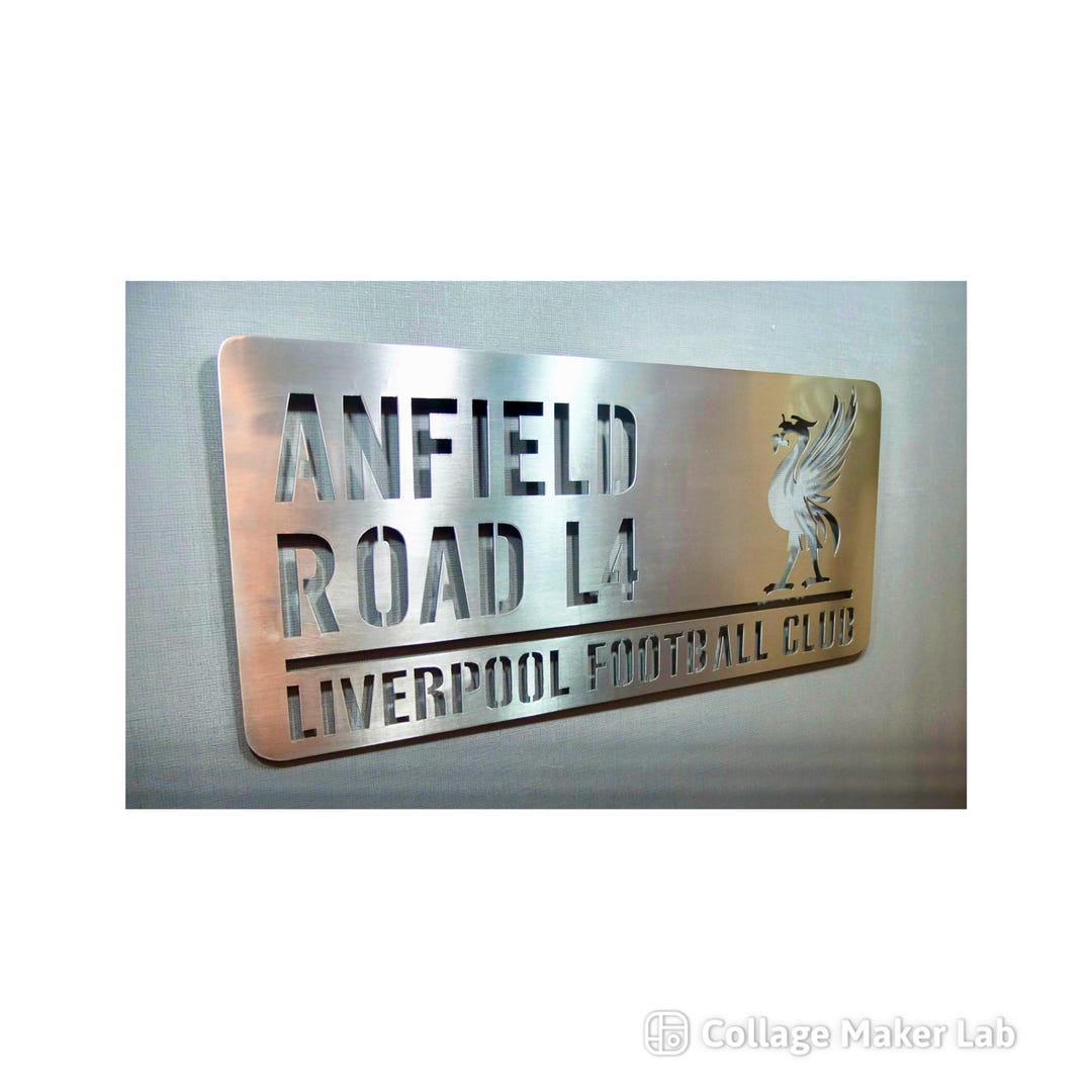 Anfield Road L4 Road Sign, LFC Metal Wall Art, Liverpool FC Garden Art ...